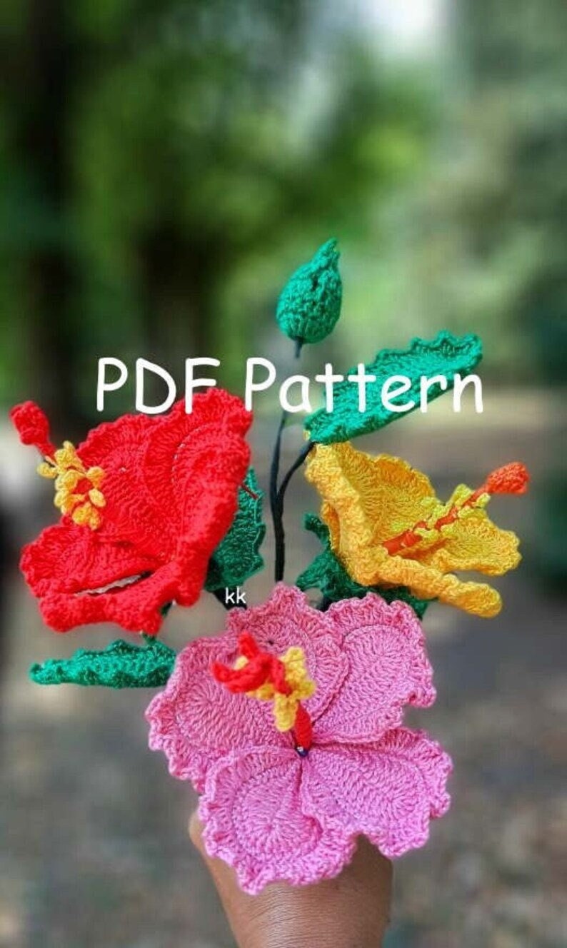PDF Pattern Crochet Hibiscus Flower Pattern Crochet Pattern | Etsy