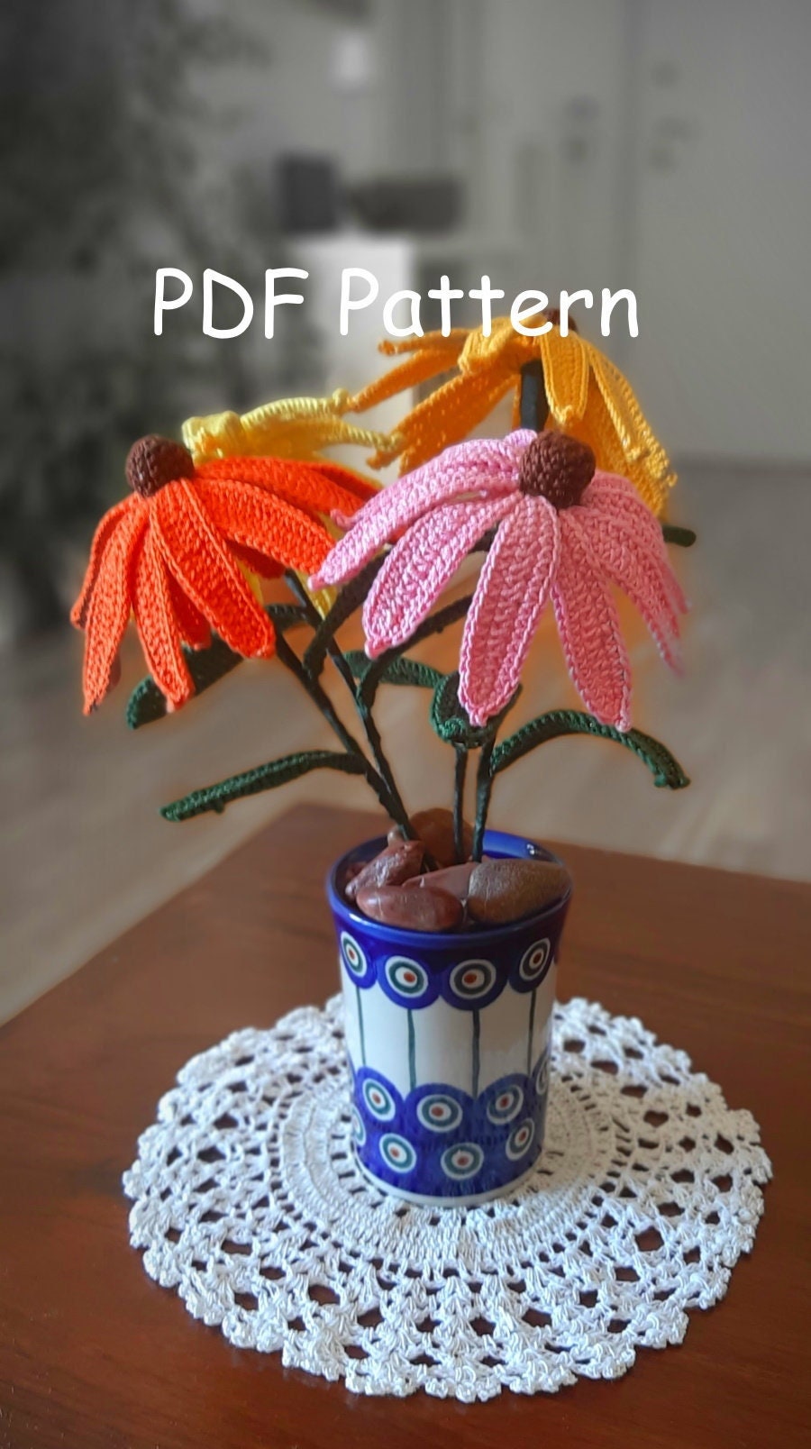 PDF Pattern Crochet Cone Flower Pattern Crochet Pattern PDF - Etsy