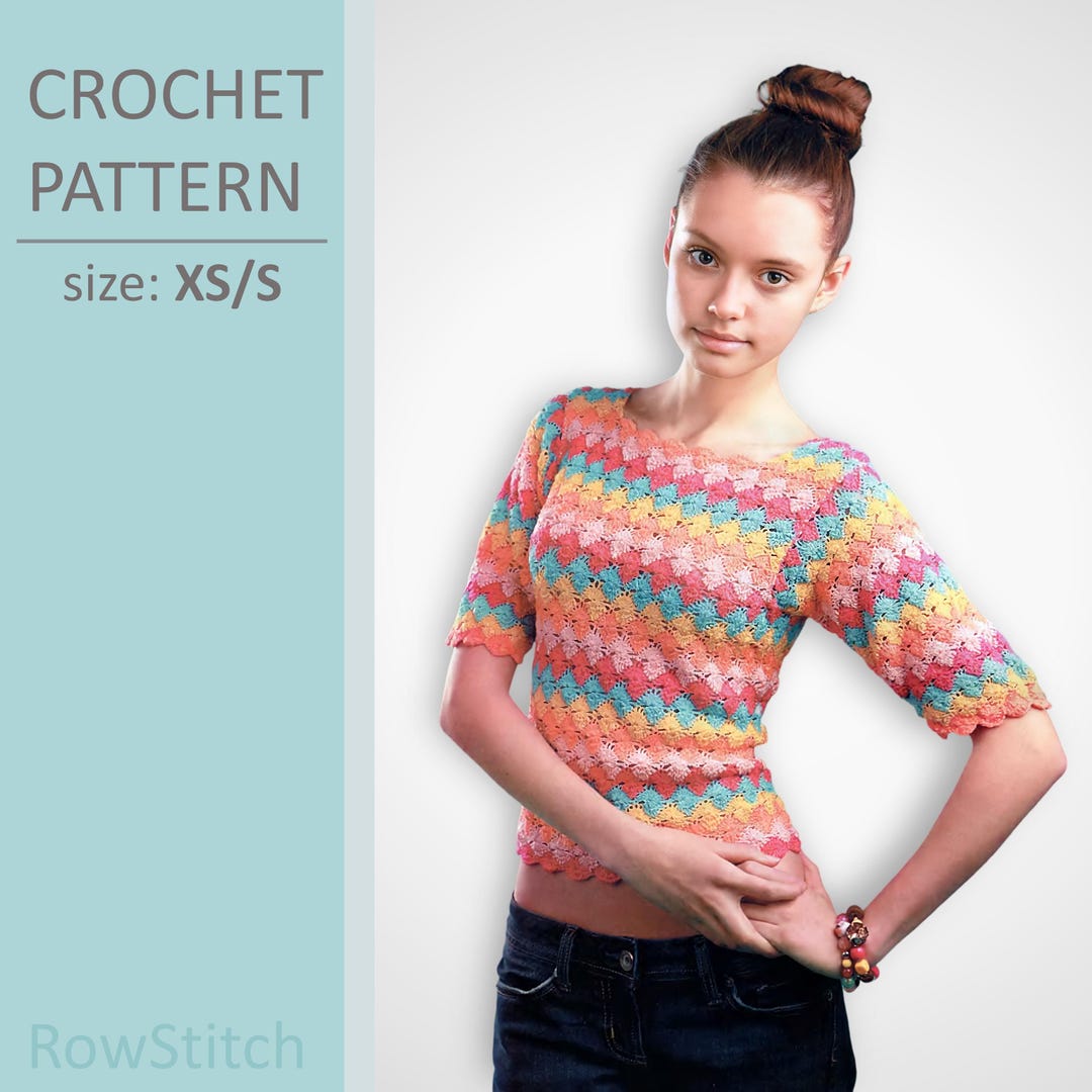 AMARA Sweater Crochet Pattern Lightweight Summer Pullover With Short ...