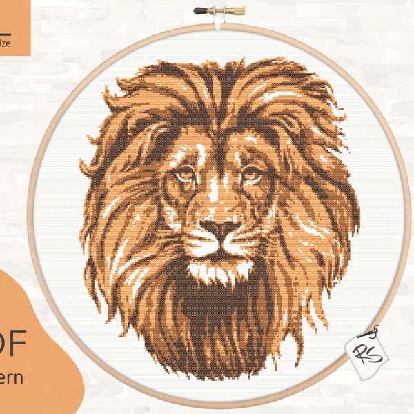 Lion Cross Stitch - Etsy