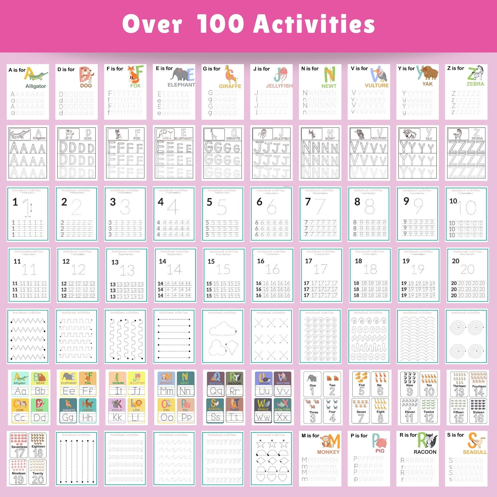 Educational Bundle Preschool & Pre-k Printable Activity Sheets Coloring ...