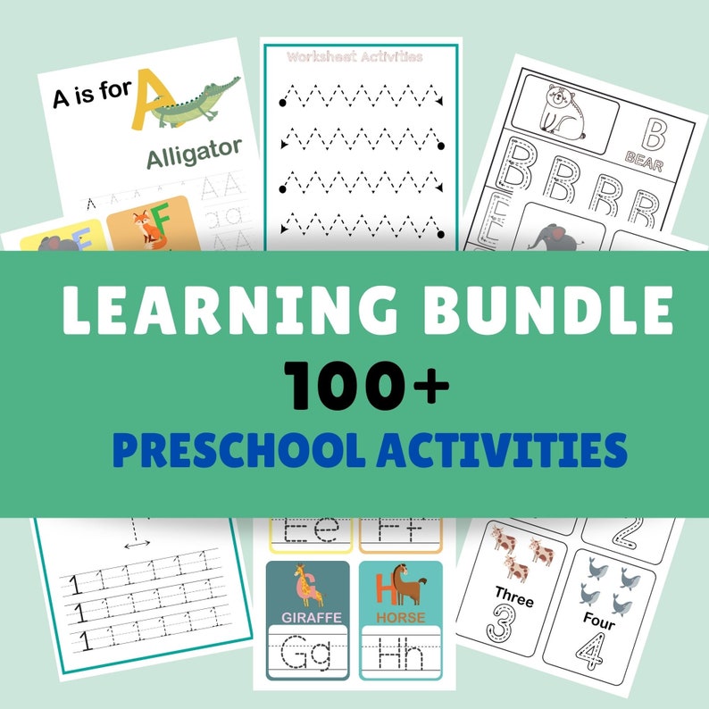 Educational Bundle Preschool & Pre-k Printable Activity Sheets Coloring ...