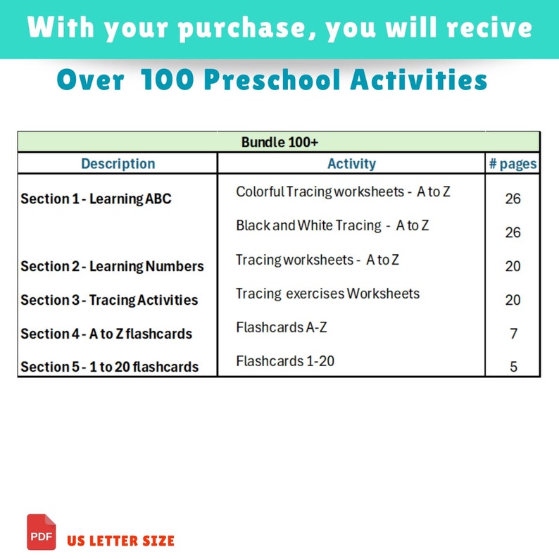 Educational Bundle Preschool & Pre-k Printable Activity Sheets Coloring ...