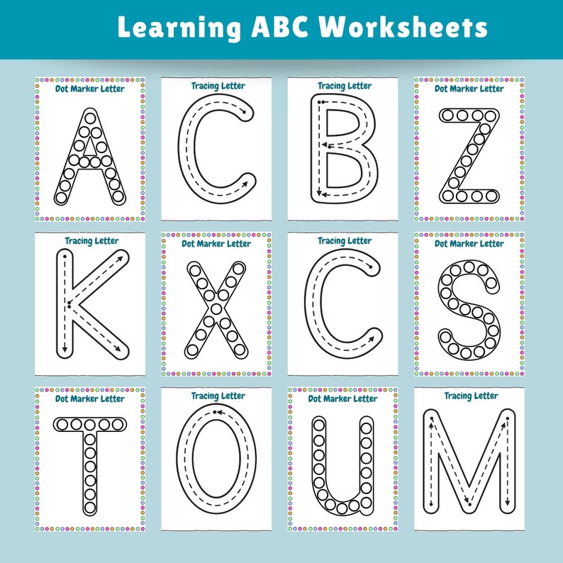 Preschool Learning Bundle: 500 Worksheets, Printable Coloring Abcs ...