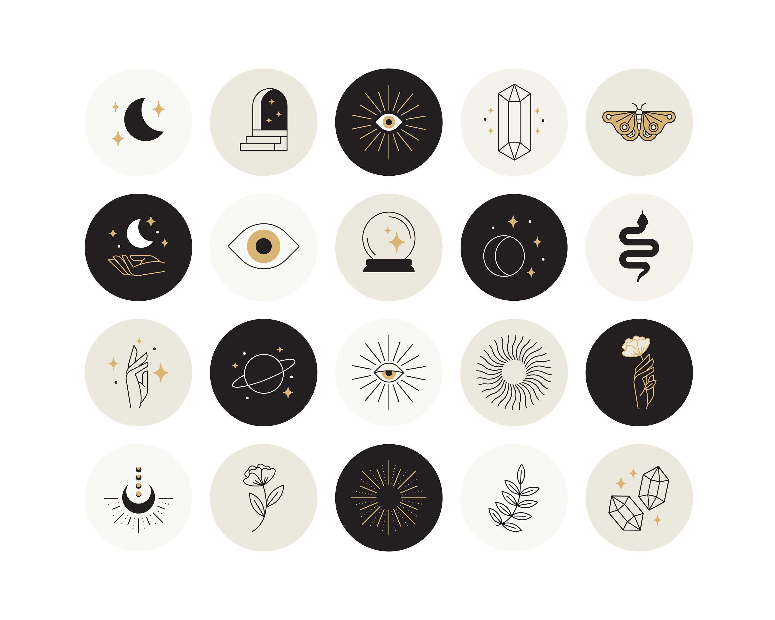 Prints Art & Collectibles Neutral Mystic Minimal Aesthetic Instagram ...