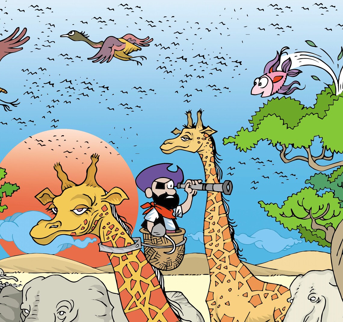 Cartoon Poster for Kids Fantastic Animals Educational Poster Poster ...