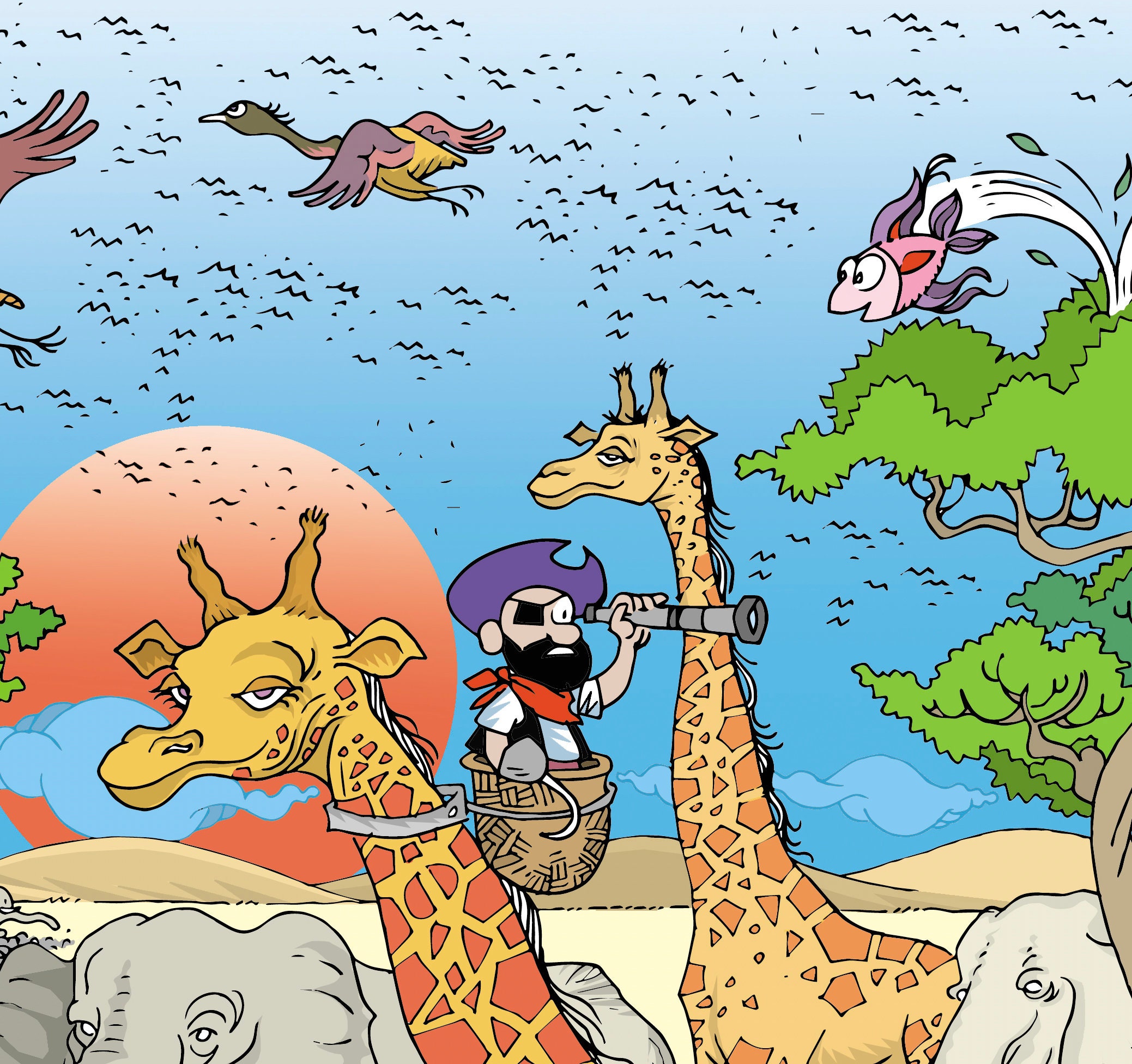 Cartoon Poster for Kids Fantastic Animals Educational Poster Poster ...