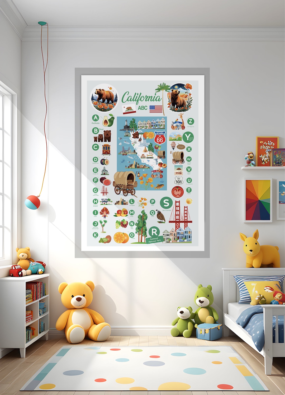 California Alphabet Poster, California Poster, California Alphabet ...