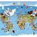 Cartoon Animal World Map | Fun Kids Geography (digital Printable) - Etsy