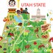 Cartoon Map of UTAH STATE - Etsy