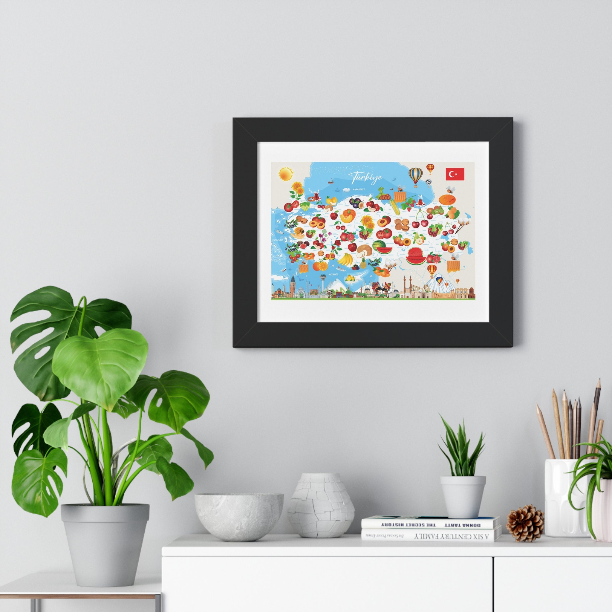 Türkiye Cartoon Map Poster, Istanbul Cartoon Map Poster, Turkey Tourism ...
