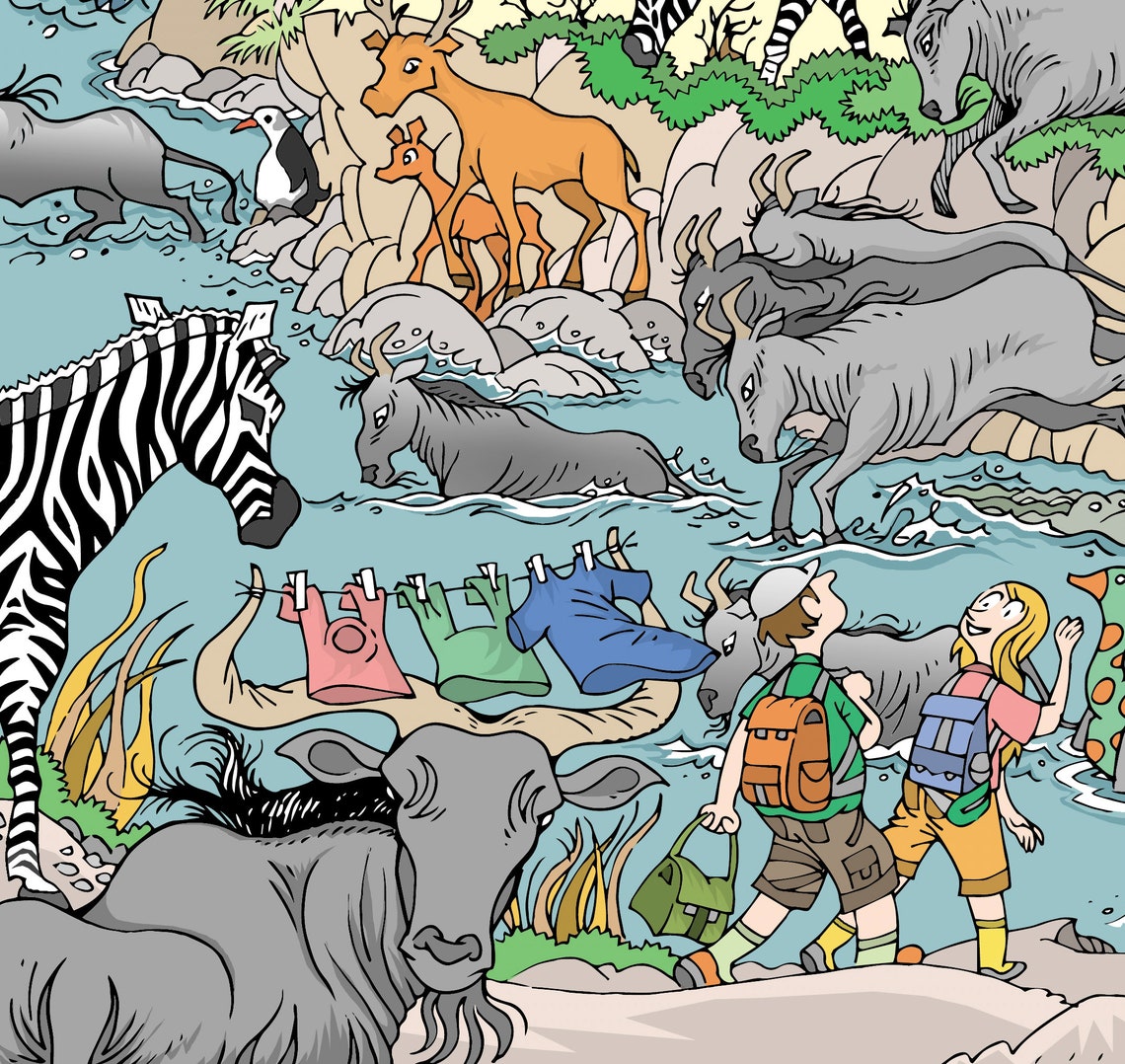 Cartoon Animals of Africa Print - Educational Kids Poster (digital ...