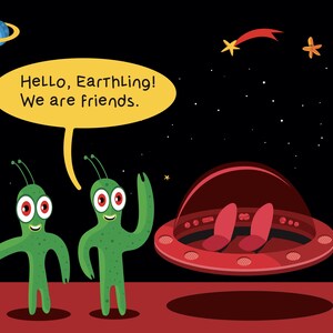 UFO Sightings Over New Jersey A Mysterious Cartoon Map - Etsy