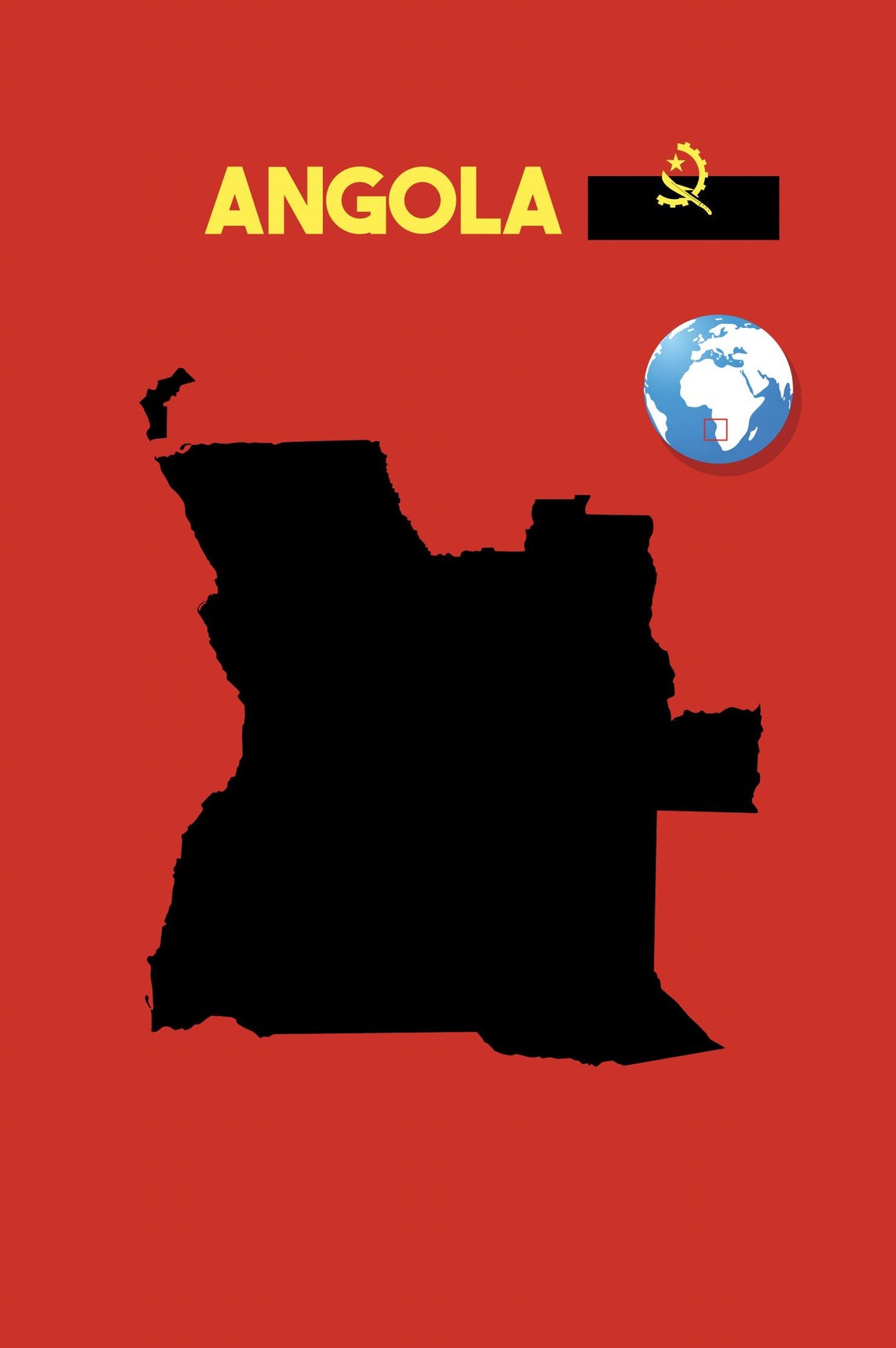 Angola Map Poster - Etsy