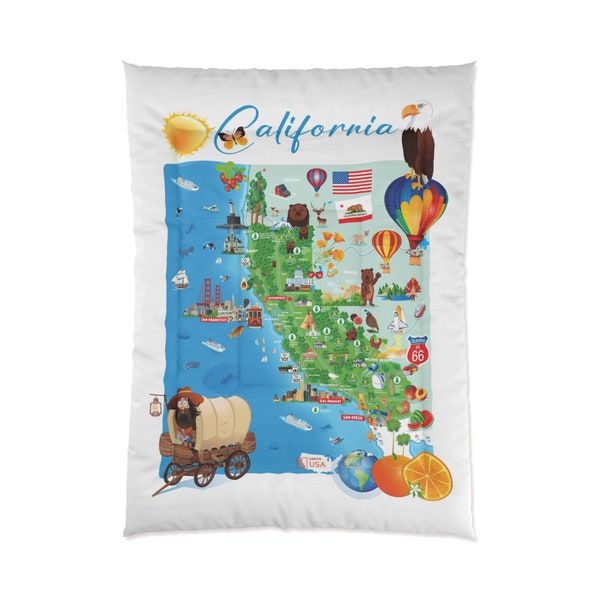 Travel Map Comforter - Etsy