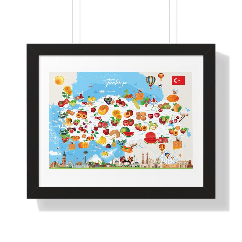 Türkiye Cartoon Map Poster, Istanbul Cartoon Map Poster, Turkey Tourism ...
