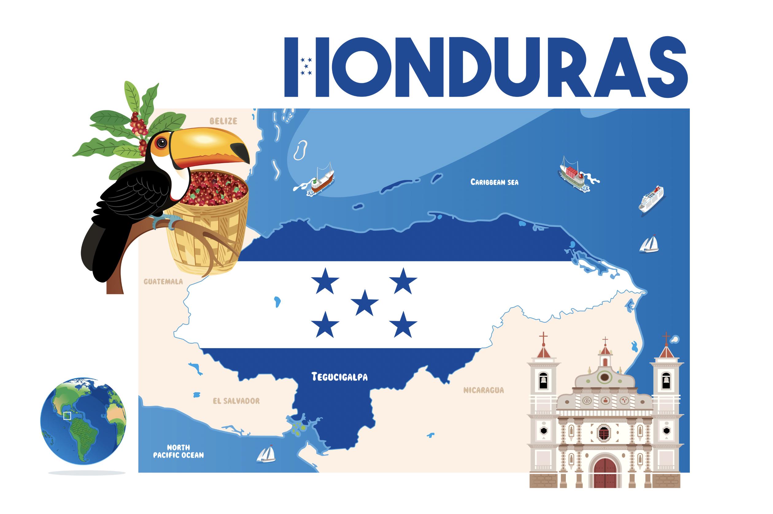 Honduras State Map | Illustrated Geography Art (digital Download ...