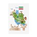 Iran Cultural Map, Iran Cartoon Map Rolled Posters, Iran Travel Map ...