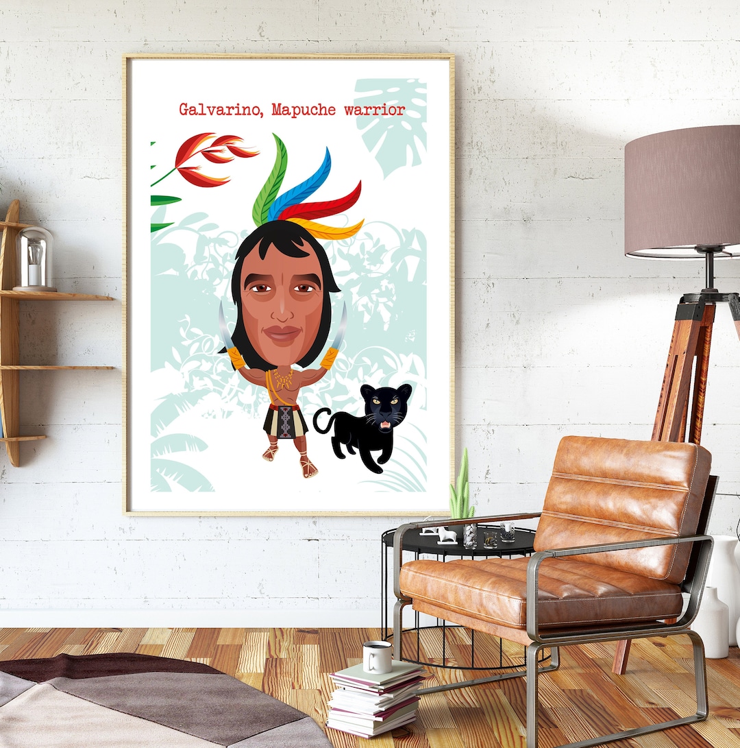 Mapuche Warrior Galvarino Poster, South American Hero (digital Download ...