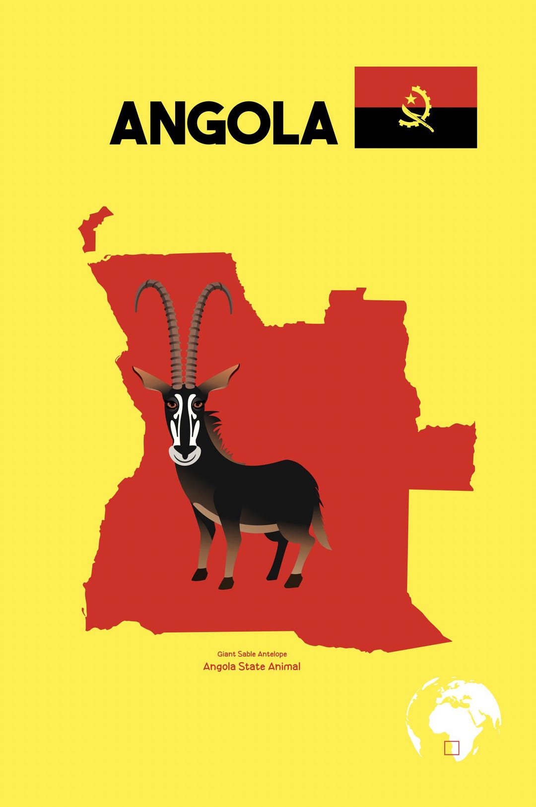 Angola Map Poster - Etsy
