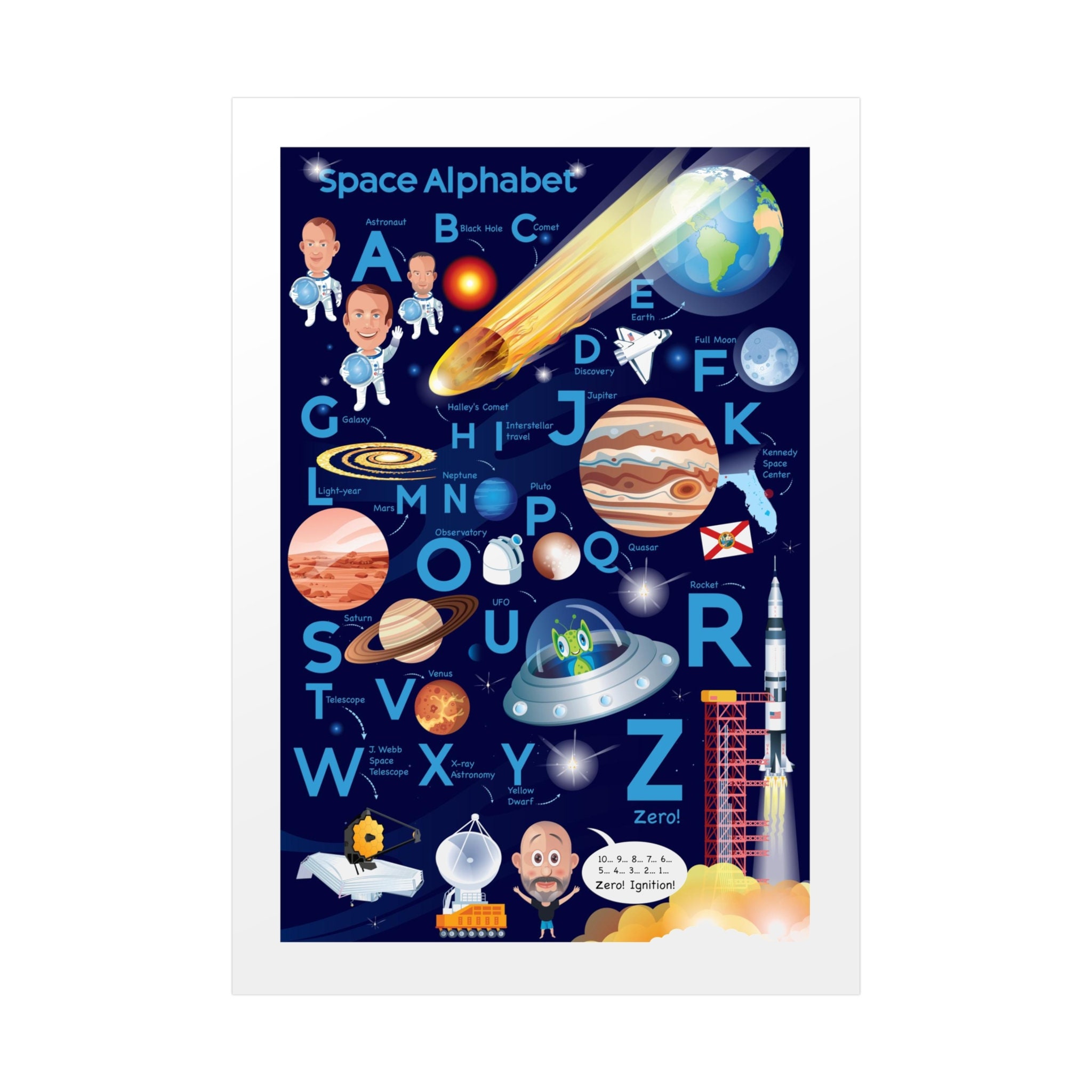 Space Alphabet Educational Rolled Posters - Etsy