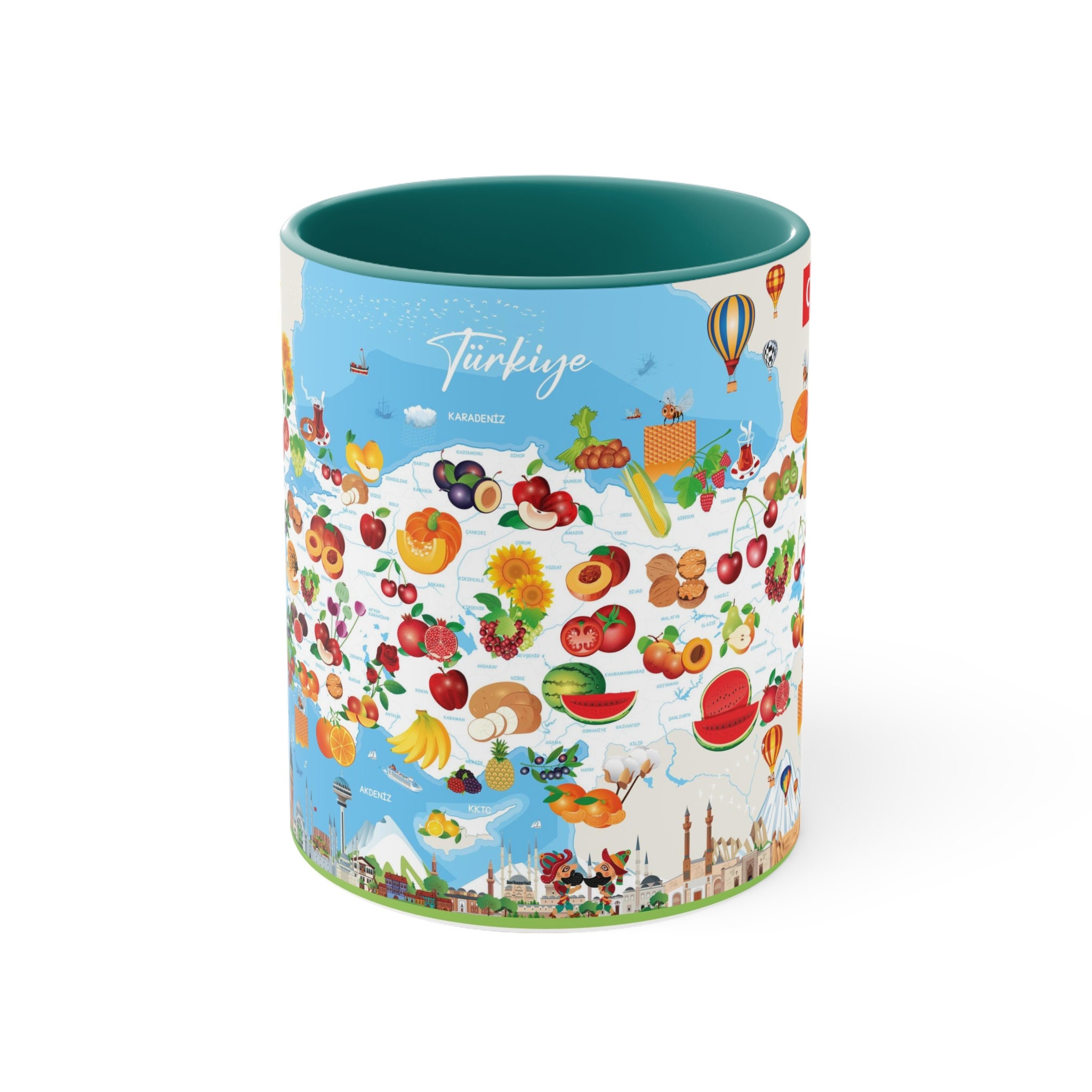 Turkiye Cartoon Map Poster, Istanbul Cartoon Map Poster, Anatolia ...