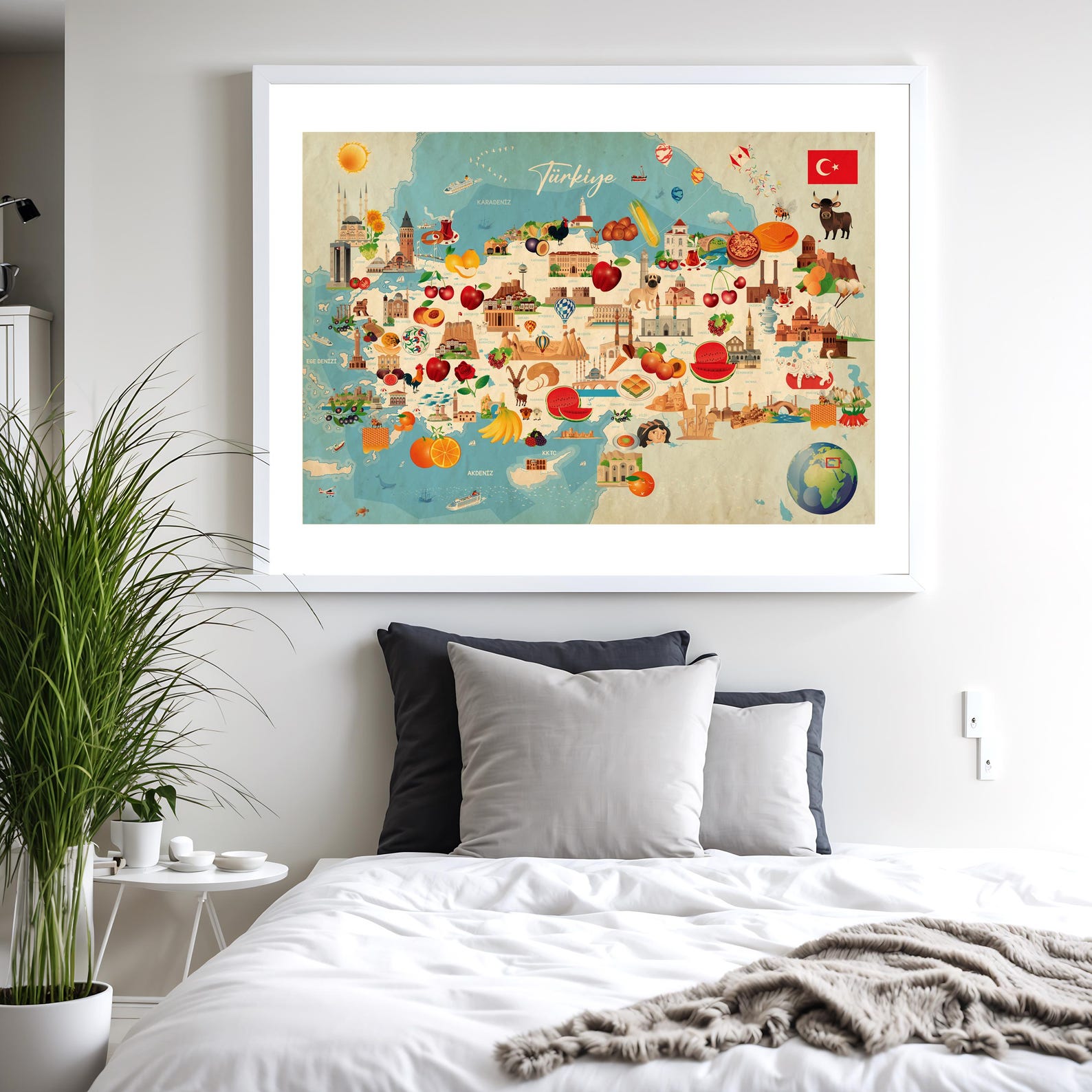 Turkey Culture Map Poster, Turkey Cartoon Map Poster. - Etsy