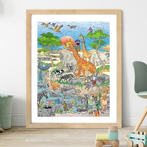Cartoon Poster for Kids - Fantastic Animals Educational Poster - Poster ...