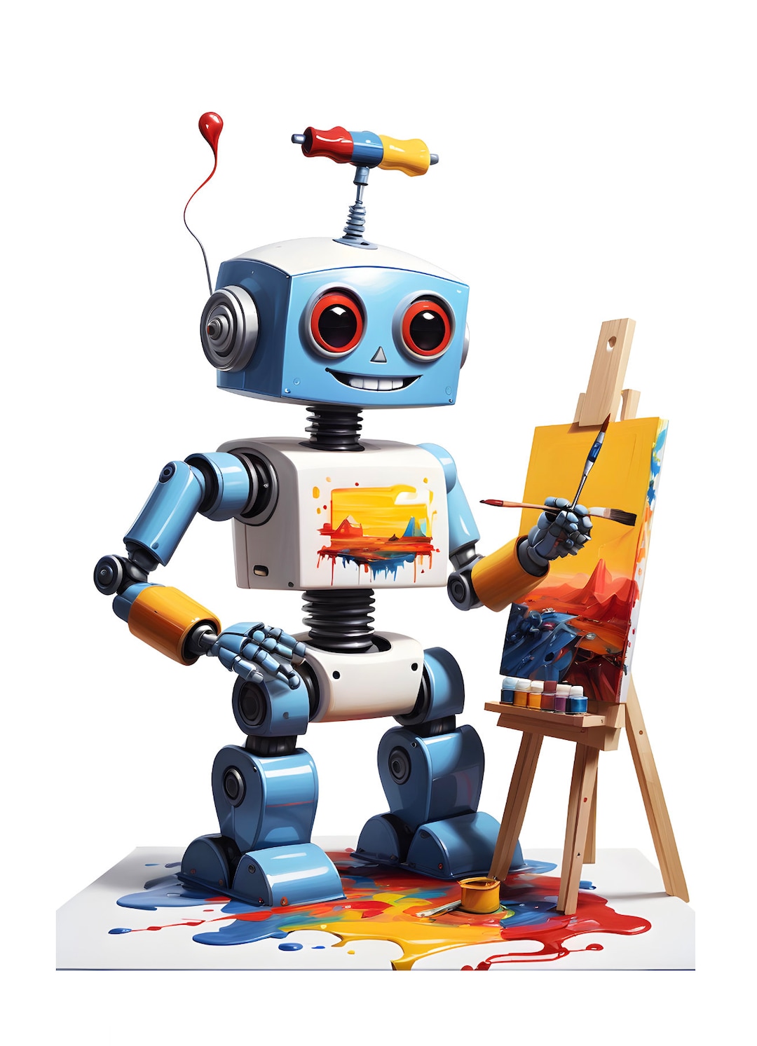 Painter Robot, Artificial Intelligence POLYY-123 is Drawing Pictures - Etsy