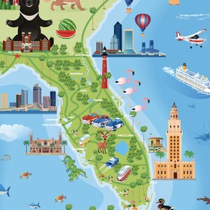 Florida Map Poster Digital Download - Etsy