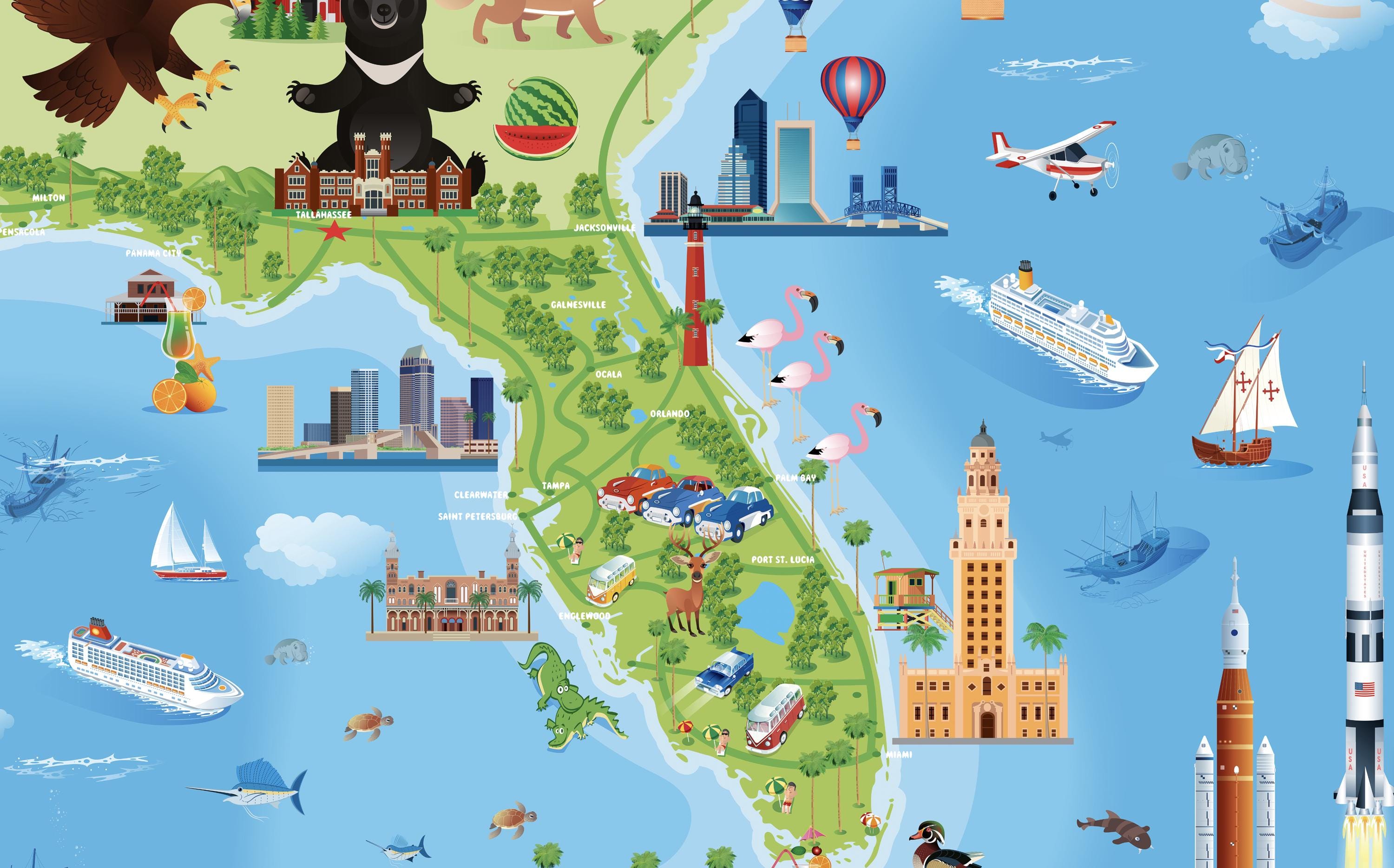 Florida Map Poster Digital Download - Etsy