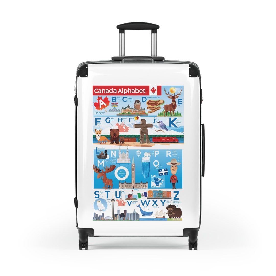 Canadian Cartoon Alphabet Patterned Suitcase: Canada's Culture, History ...