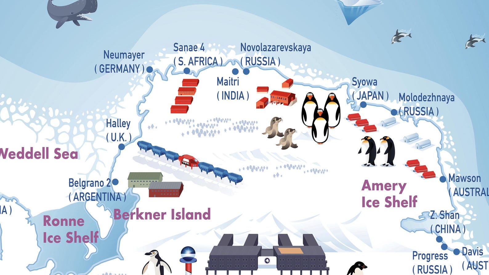 Antarctica Map, Stunning Antarctica Map Poster Featuring Roald Amundsen ...