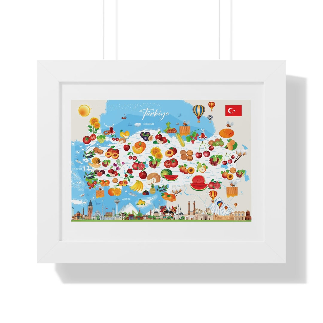 Türkiye Cartoon Map Poster, Istanbul Cartoon Map Poster, Turkey Tourism ...