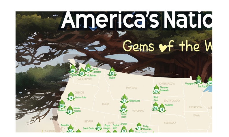 USA National Parks Map Poster (digital Download) - Etsy