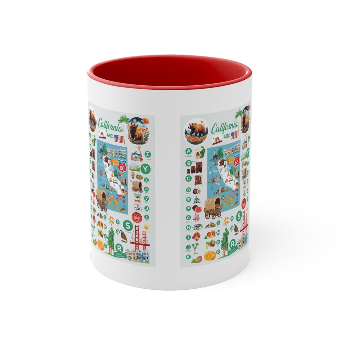 California ABC, California Alphabet Posters,accent Coffee Mug, 11oz - Etsy