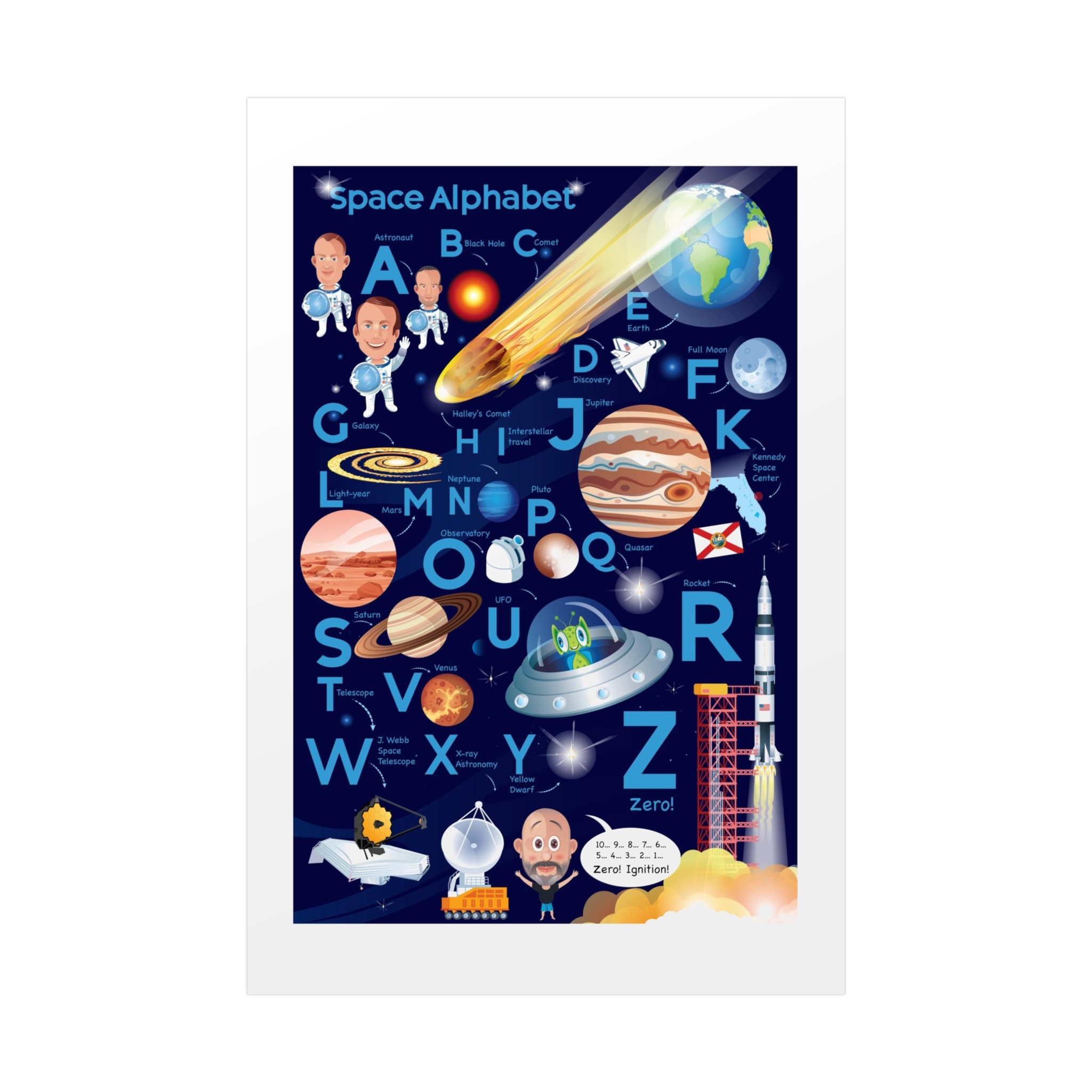 Space Alphabet Educational Rolled Posters - Etsy