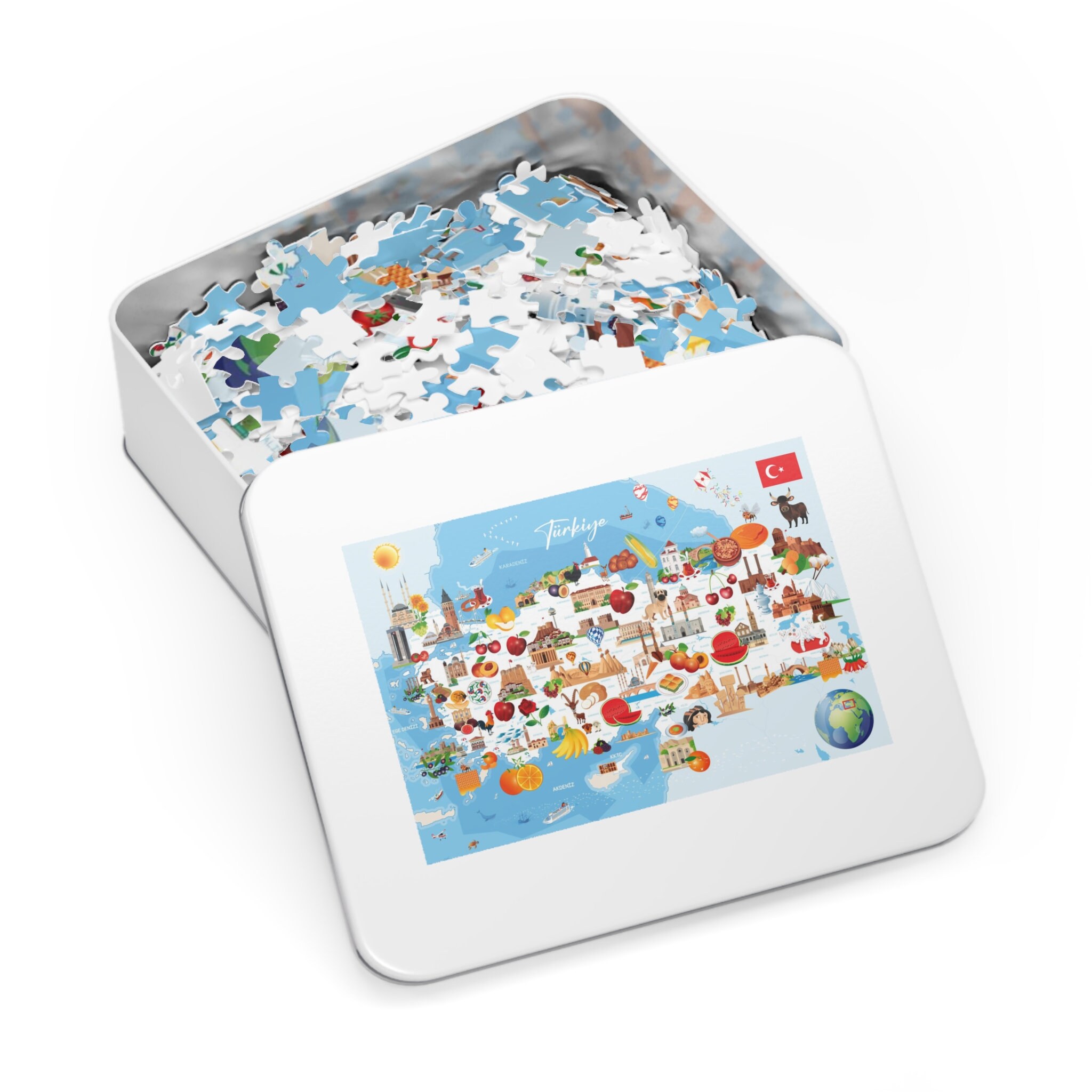 Turkey Cartoon Map Poster Jigsaw Puzzle, Istanbul Cartoon Map Poster ...
