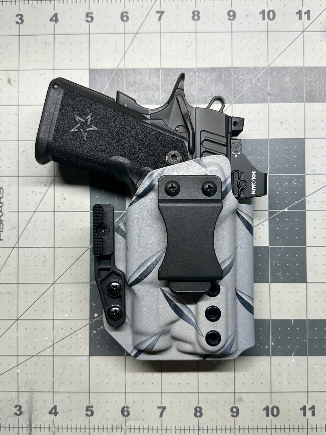 JMFD Customs Staccato CS W/streamlight TLR7 Sub Rh IWB Silver Diamond ...