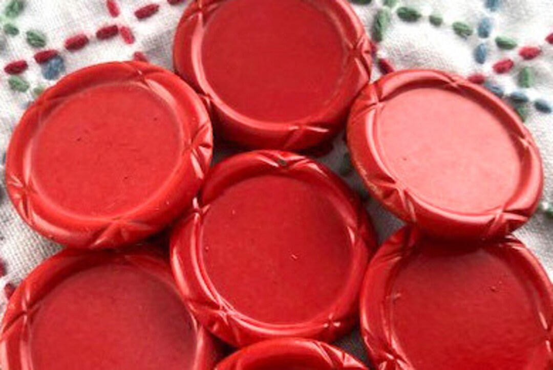 Set 7 Painted Red Metal Buttons Art Deco 1930's - Etsy