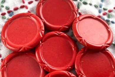 Set 7 Painted Red Metal Buttons Art Deco 1930's - Etsy