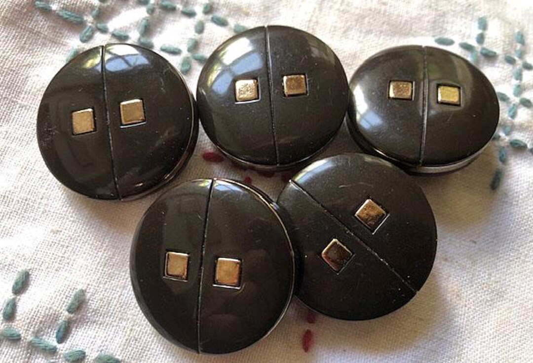 Set 5 Dark Brown Soft Goldtone Buttons 2.8 Cm - Etsy