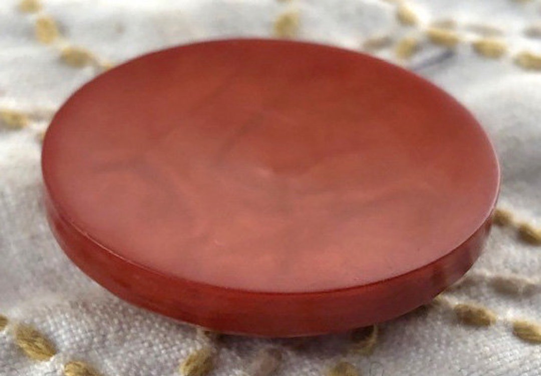 Large Orangy Brown Galalith Button 1930's 1950's - Etsy