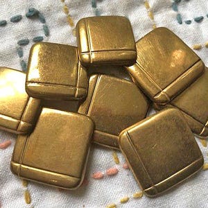 Set 5 2 Square Yellow Copper Metal Art Deco Buttons - Etsy