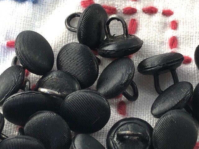 24 Antique Shoe Boot Buttons Black Moiré - Etsy
