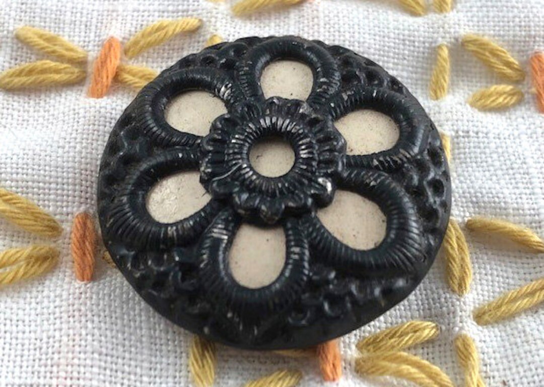Metal Openwork Button With Celluloid Art Deco - Etsy