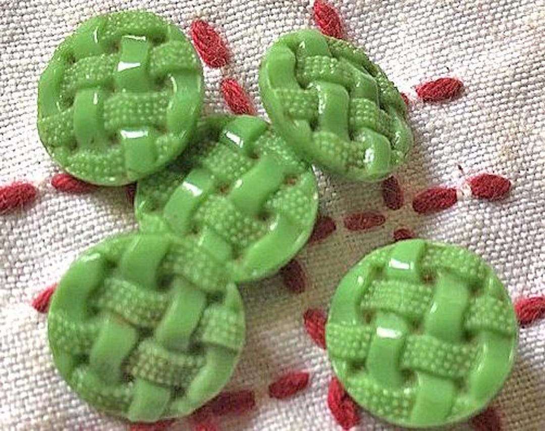 Set 5 Small Opaque Light Green Glass Buttons 1930's - Etsy