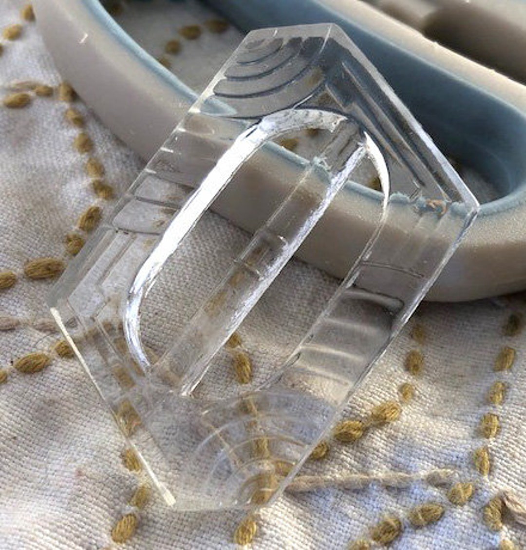 Clear Glass Art Deco Shape Belt Slide 1930's Vintage - Etsy
