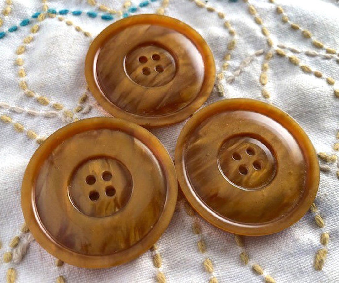 Set 4 Cognac Brown Galalith 1930's Buttons 1 & 5/16 Inch - Etsy