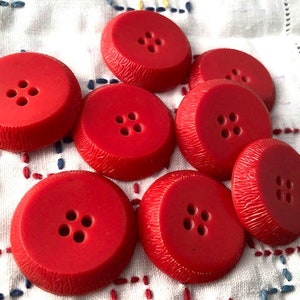 Set 4 Red Plastic 1930's Buttons 1 & 1/4 Inch - Etsy
